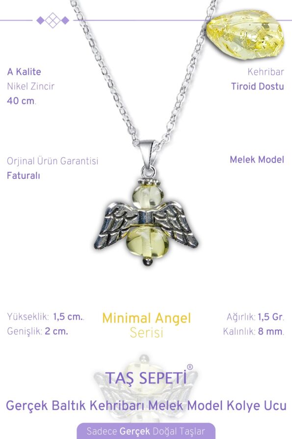 Taş Sepeti® | Gerçek Kehribar Doğal Taşı Minimal Melek Model A Kalite ...